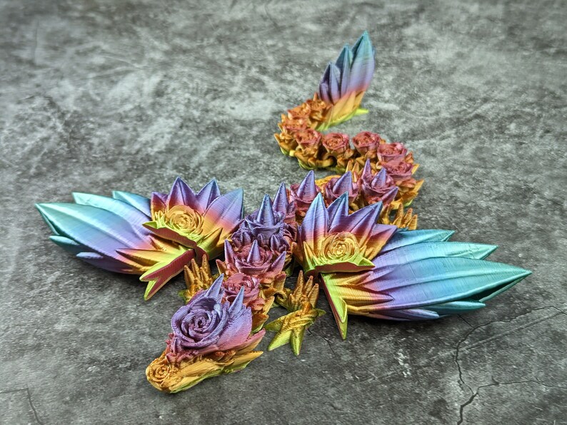 Articulated Winged Rose Dragon. High Quality 3D Printed Fidget - Etsy