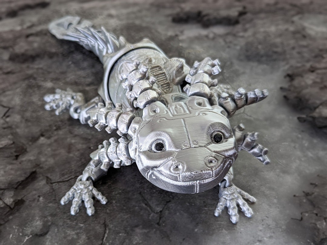 Articulated Robo-axolotl. Multi-coloured High Quality 3D Printed Fidget ...