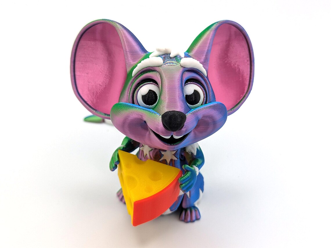 3D Printed Cheeky Mouse With Cheese, Fidget Toy, Ornament - Etsy