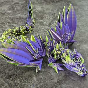 Articulated Winged Rose Dragon. High Quality 3D Printed Fidget ...