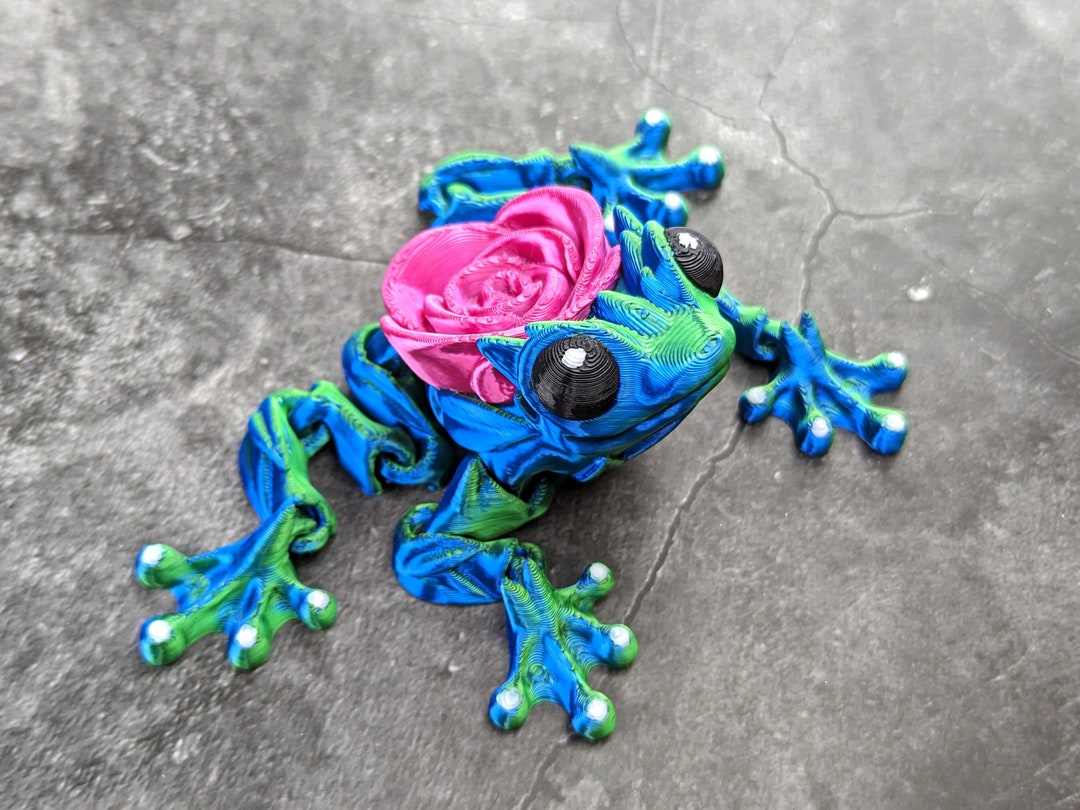 Articulated Rose Frog. High Quality 3D Printed Fidget / Anxiety Toy ...