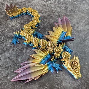 Articulated Winged Rose Dragon. High Quality 3D Printed Fidget ...
