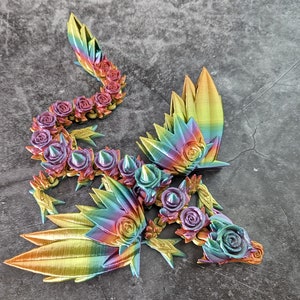 Articulated Winged Rose Dragon. High Quality 3D Printed Fidget ...