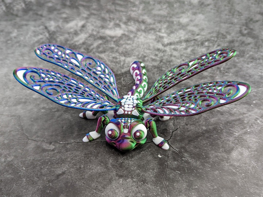 Articulated 3D Printed Dragonfly – Fidget Toy, Desk Sculpture - Etsy