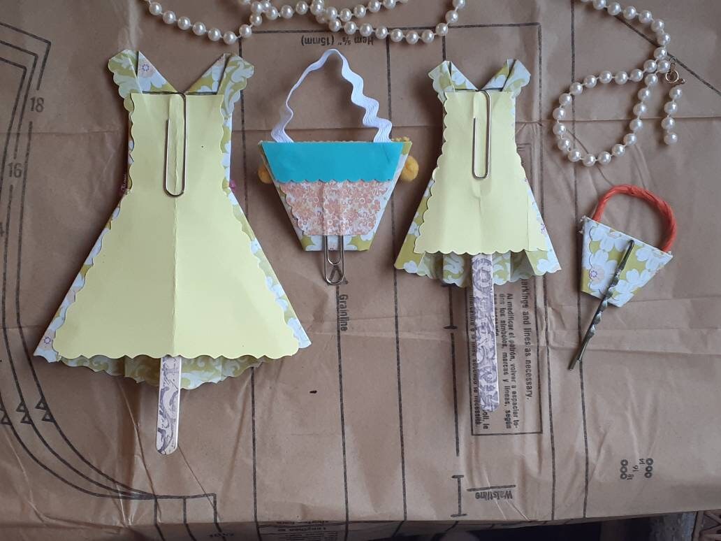 Paper Dress & Purse Clips for Junk Journals Pretty Pink and - Etsy