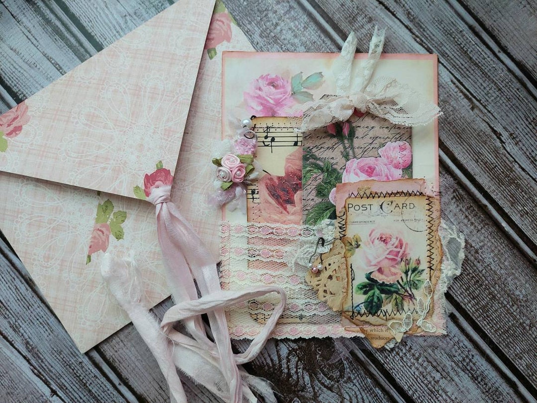 Collage, Double-sided, Journal Page, Handmade Envelope, Junk Journal ...