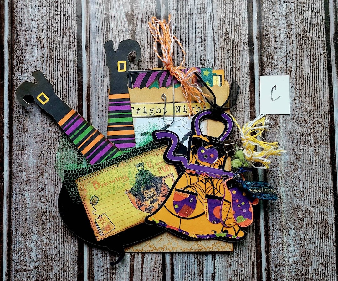 Halloween Journal Insert Set ~ Apron, Oven Mitts, Cauldron, Witch ...