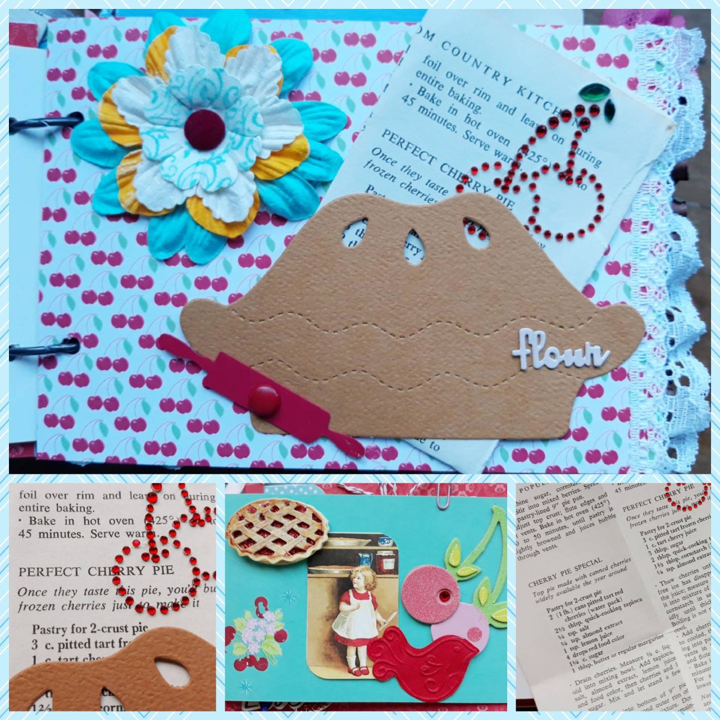 SWEETS & BAKING Recipes Scrapbook Album W/ Hanky Bow Tassel ~ 50 ...