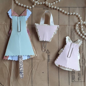 Pretty Paper Dress & Purse Clips for Junk Journals - Pink and Gold ...