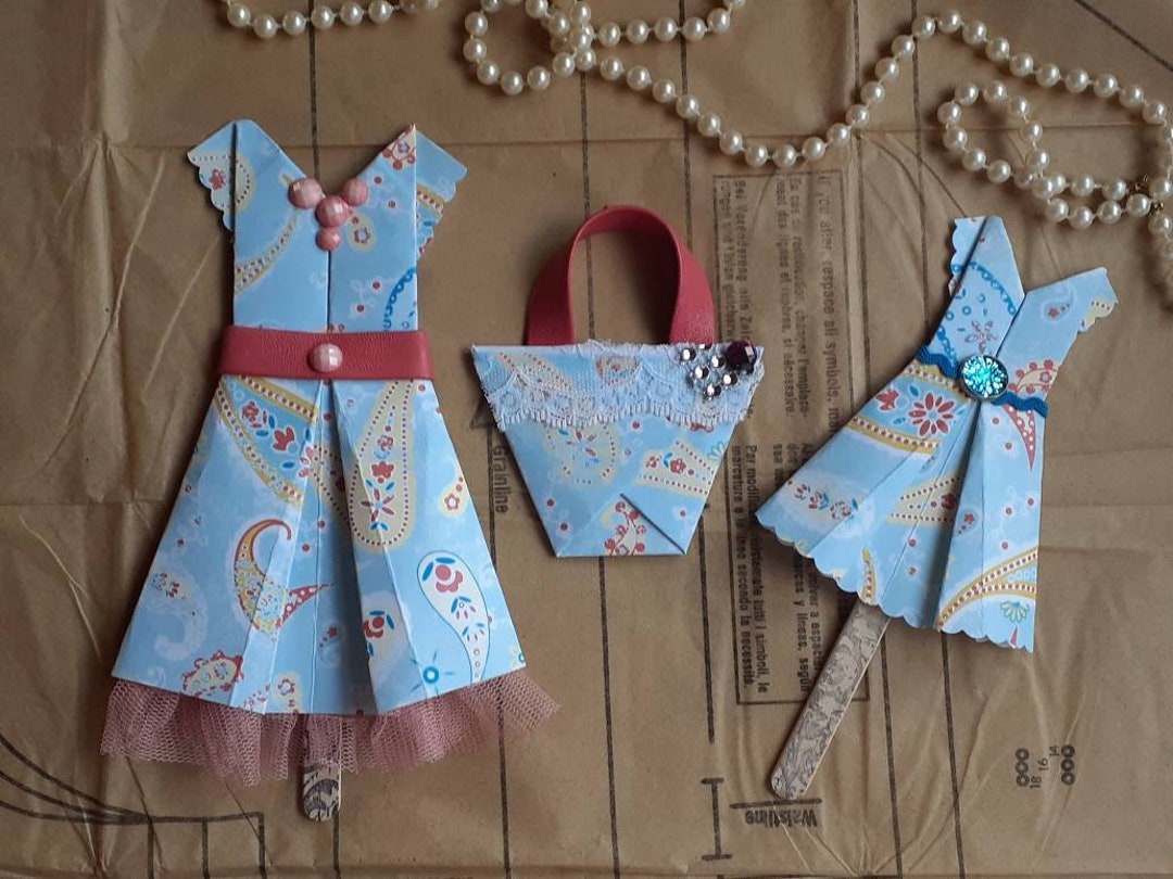 Paper Dress & Purse Pocket Clips for Junk Journals - Pretty Paisley ...