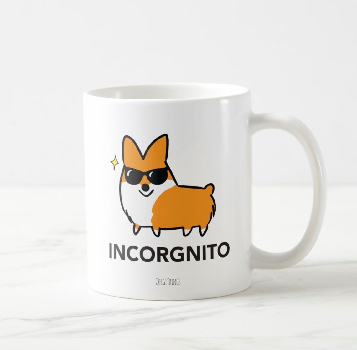 Incorgnito Corgi 11oz or 15oz Ceramic Mug Choose Red Red - Etsy