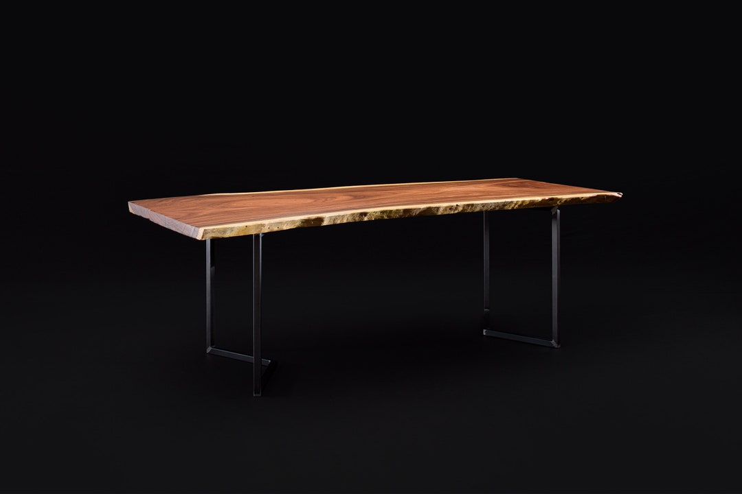 Amber and Steel Table Wood Table Solid Wood Desk Handmade Dinning Wood ...
