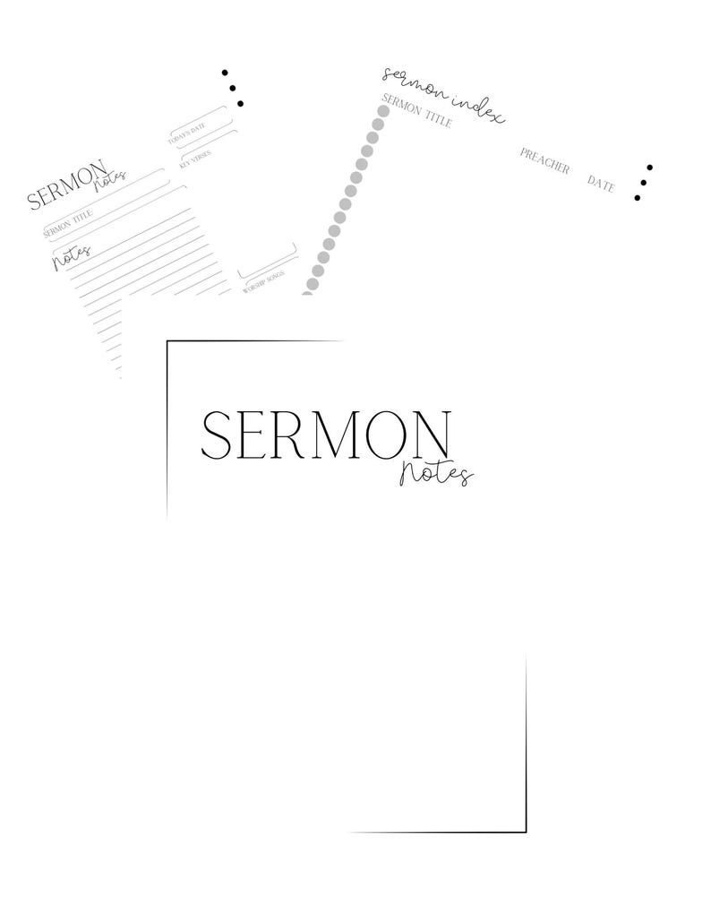 100-page Sermon Notes Journal | Date, Title, Key Verse, Worship Songs ...