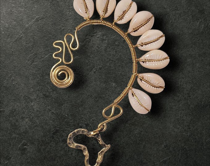 Cowrie Crown Africa Left Ear Cuff - Etsy