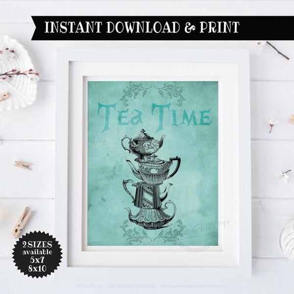 Alice in Wonderland Teapot Printable - Etsy