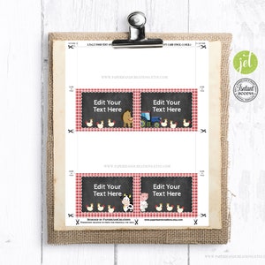 Red Gingham Farm Food Tent Cards, Farm Editable Food Signs, Farm ...