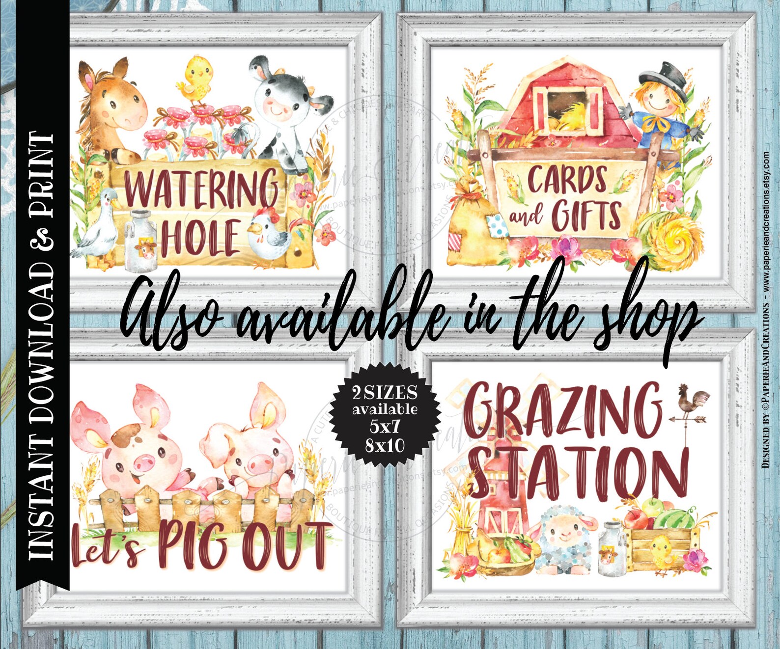 Farm Animals Food and Drink Party Sign Grazing Station Farm | Etsy