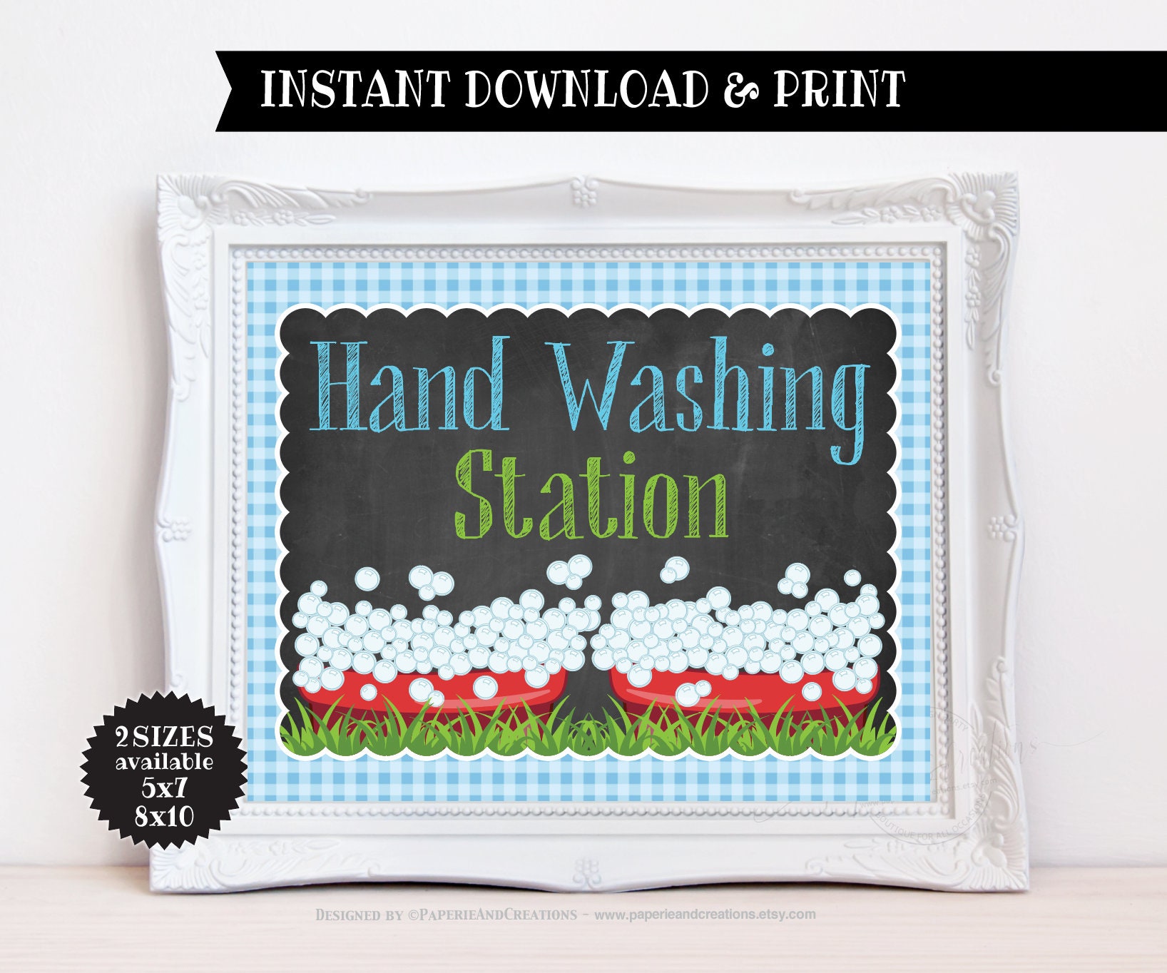 Hand Washing Station Sign Farm Animals Birthday Party Sign | Etsy