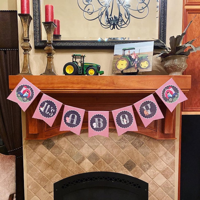 Farm Animals Baby Shower Banner Barnyard Baby Shower Bunting - Etsy