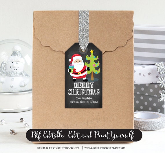 Santa Claus Tags Merry Christmas Tags Gift wrapping | Etsy
