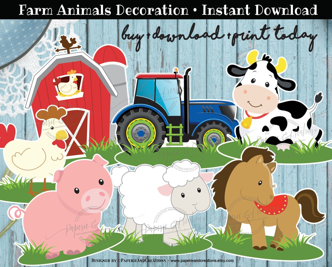 Farm Animals Birthday Party Decoration, Farm Baby Shower Deco, First ...