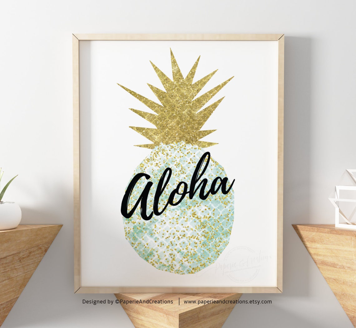 Hawaiian Sign Aloha Birthday Sign Pineapple Sign - Etsy