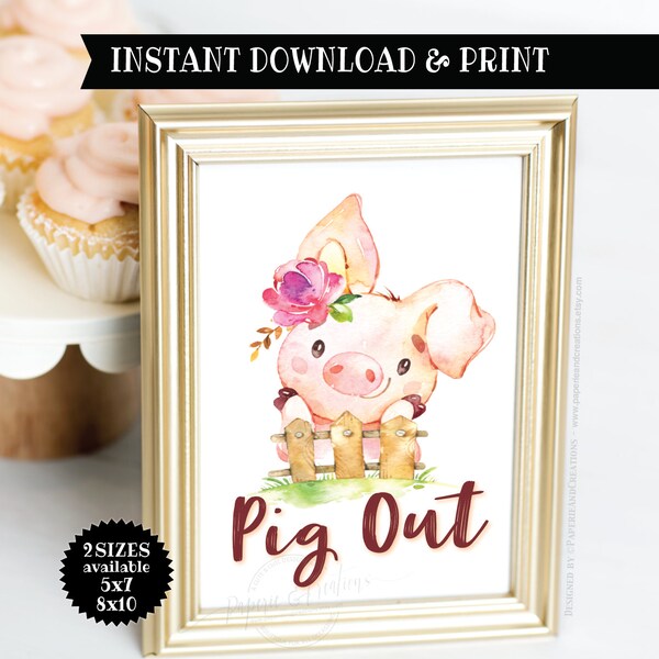 Pig Out Sign - Etsy