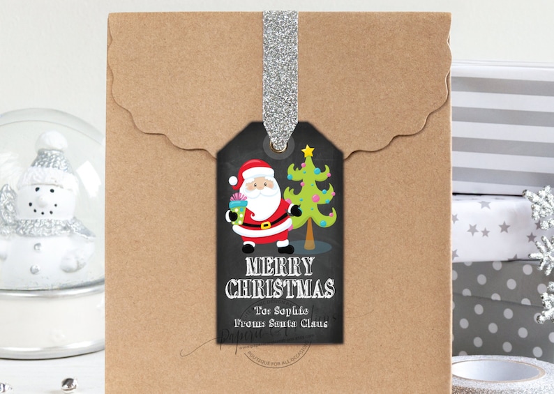 Santa Claus Tags, Merry Christmas Tags, Gift Wrapping, Christmas Tree ...