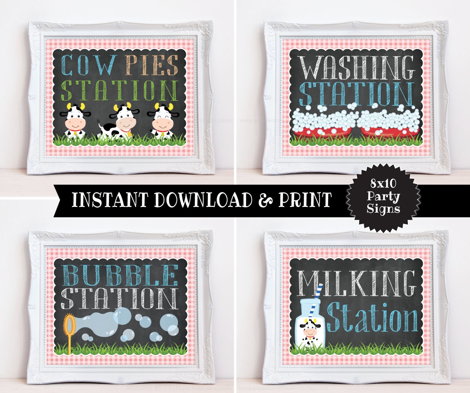 Bundle Farm Signs of 4 Milking Station Cow Pies Bubble - Etsy