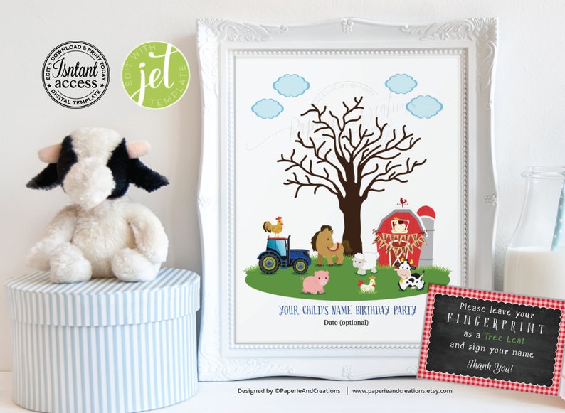 Farm Animals Birthday Guest Sign Tree Farm Tractor Guest - Etsy