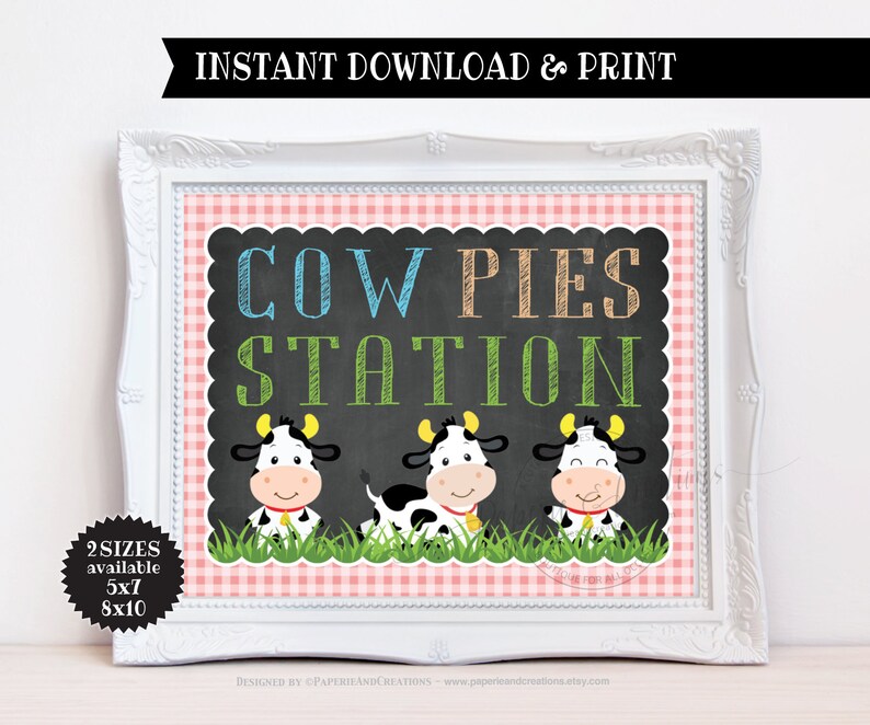 Cow Pies Sign Girl Farm Theme Birthday Farm Animals Party - Etsy
