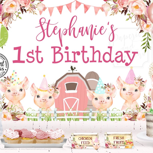 Pink Pig Party - Etsy