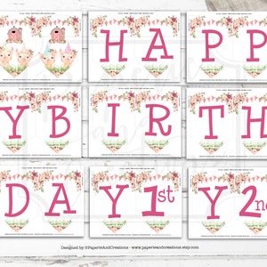 Pigglet Birthday Banner, Pig Birthday Barnyard Bunting, Pink Pig ...