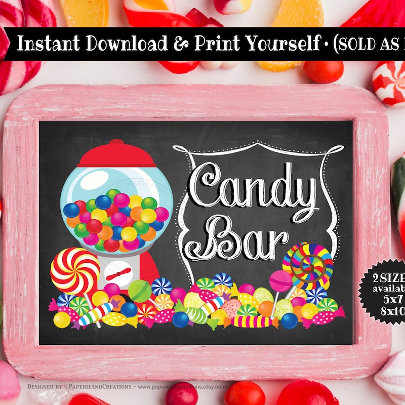 Birthday Candy Bar Poster - Etsy