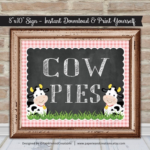 Cow Pies Sign Farm Theme Birthday Party Signs Baby - Etsy