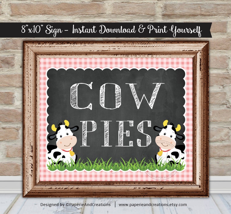 Cow Pies Sign Farm Theme Birthday Party Signs Baby - Etsy