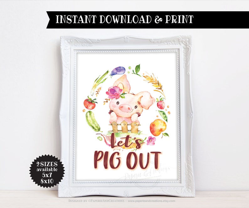 Farm Animals Birthday Decorations Pig Out Sign Barnyard - Etsy
