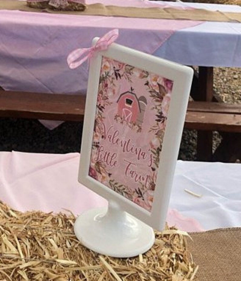 Little Farm Sign Pink Flowers Pink Barn Farm Animals - Etsy