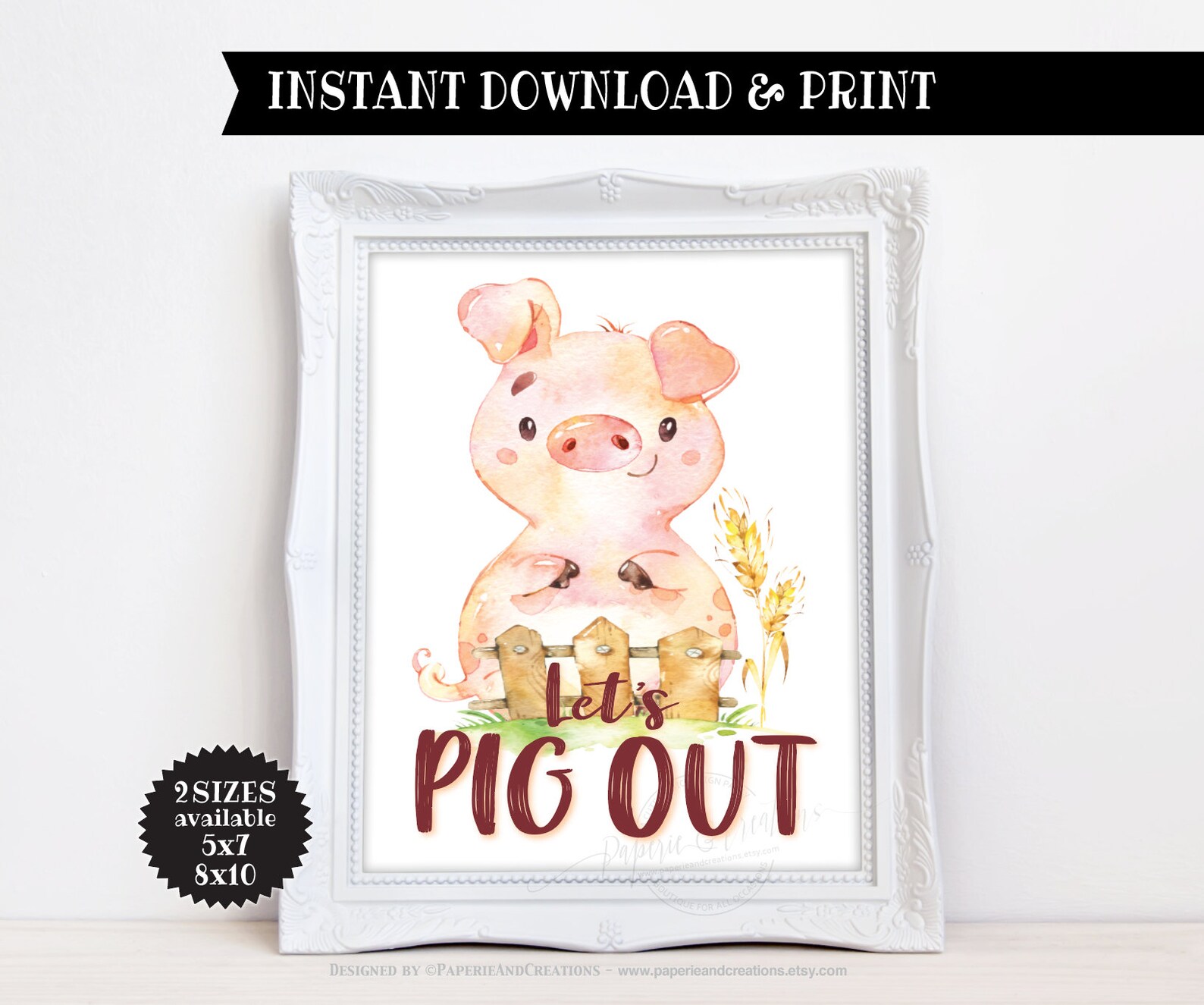 Pig Out Sign First Boy Birthday Farm Animals Birthday - Etsy