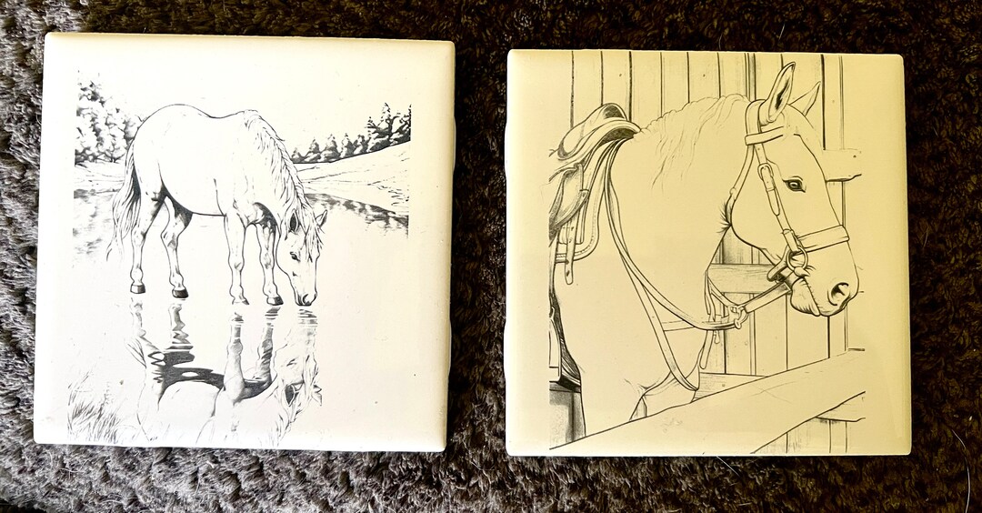 Horse Pony Tile Art Coaster Trivet or Decor Equestrian - Etsy