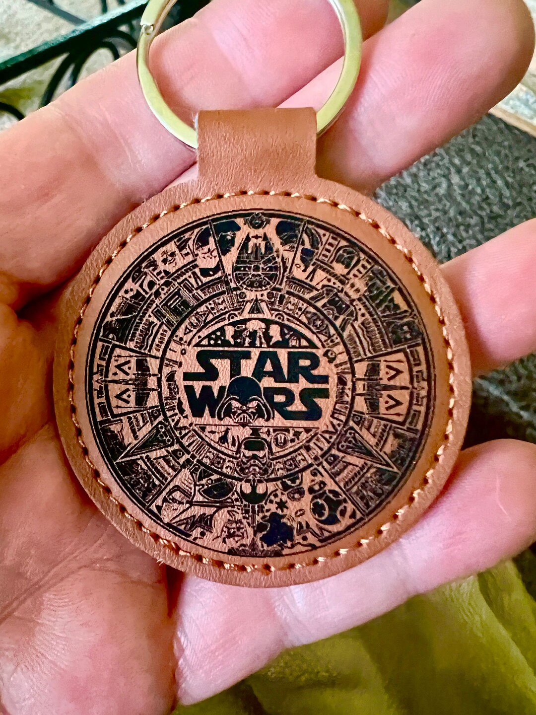 Star Wars Theme Leather Keychain Fob Key Ring - Etsy