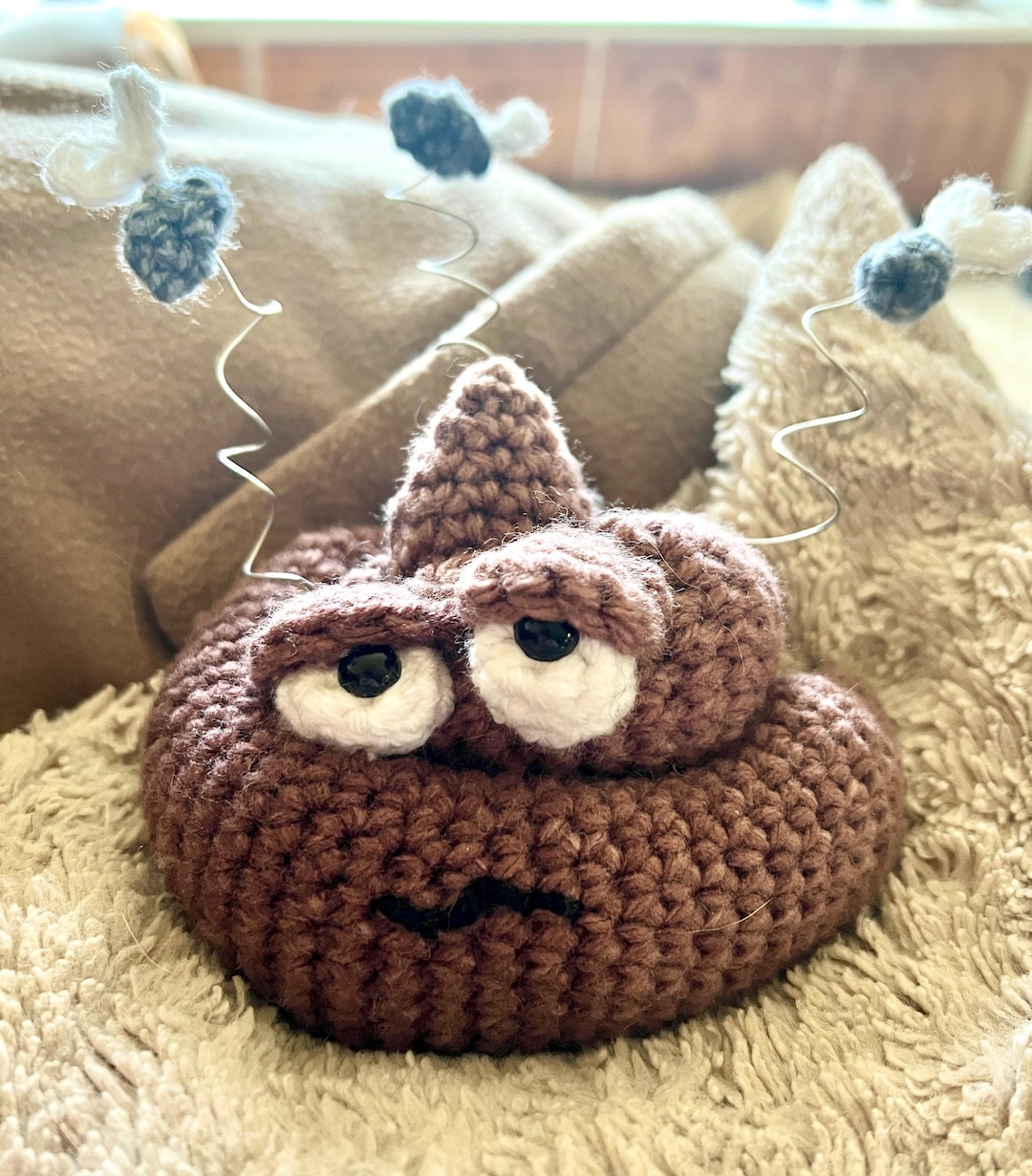 Grumpy Poop Poo Dog Turd Shit Pile With Flies Crochet Toy Figure ...