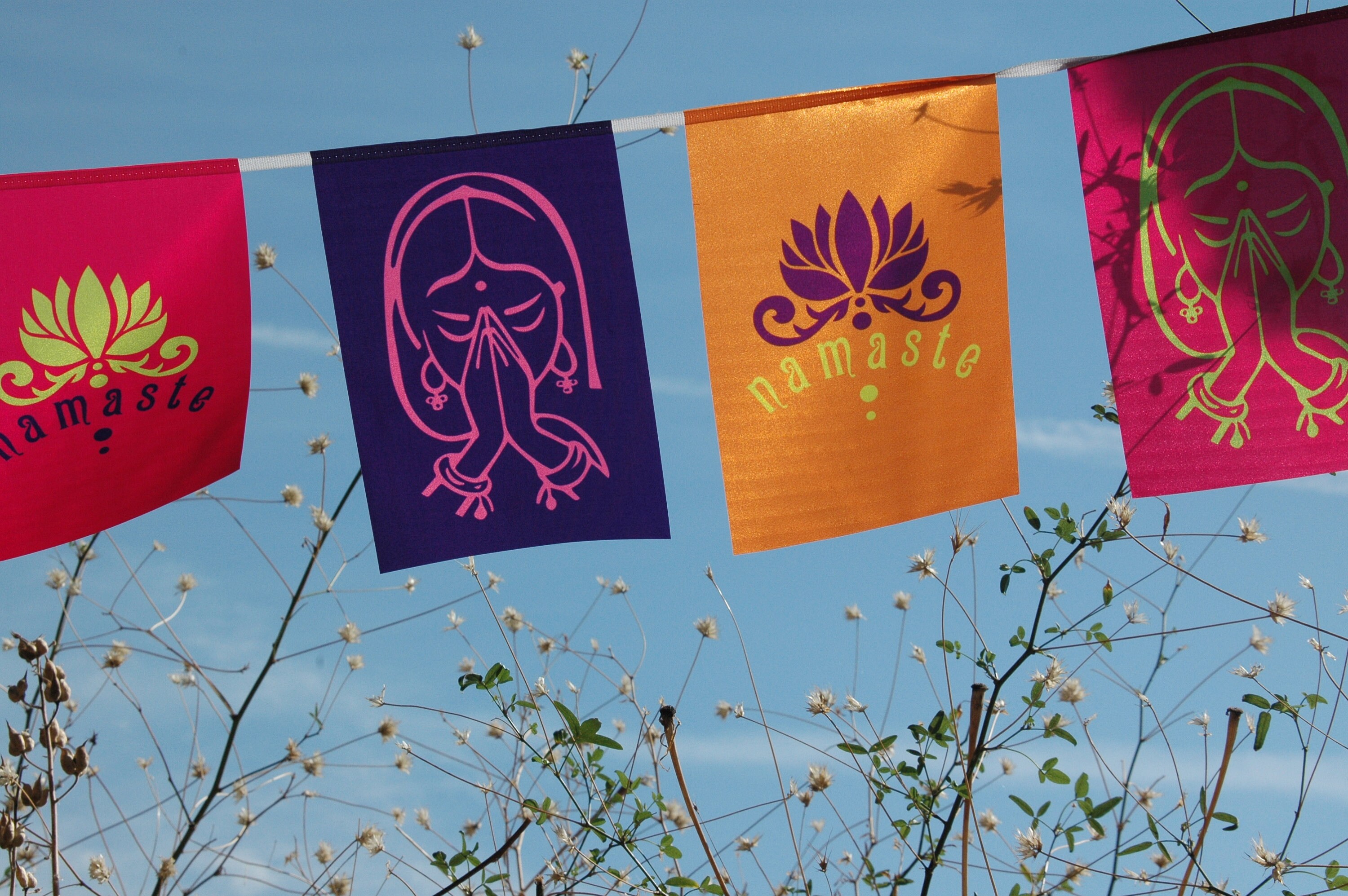 NAMASTE Prayer flags Namaste Sign NAMASKAR Yoga symbols | Etsy