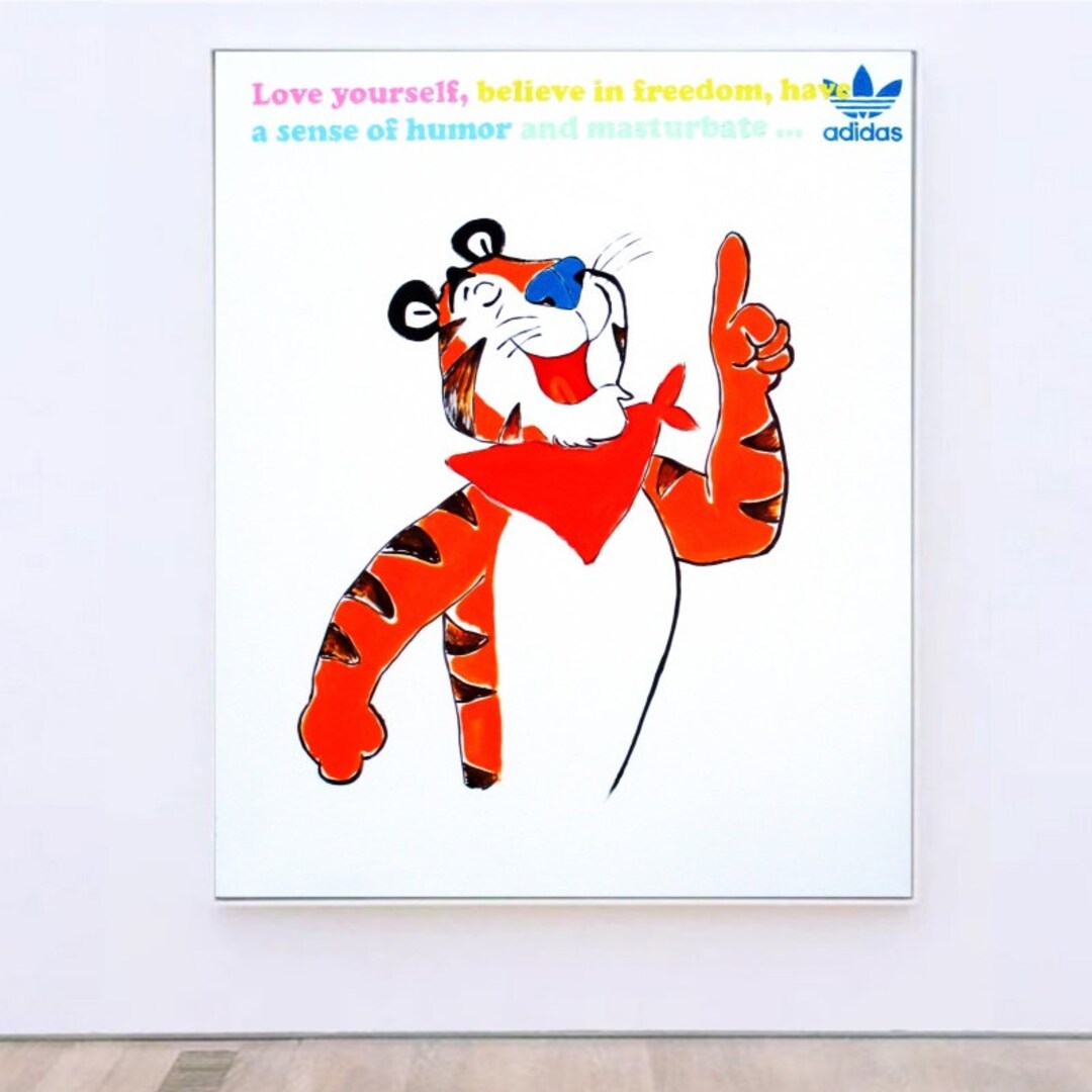 Pop Art Painting "tiger", Small Orange Painting, Loft Art Bureau ...