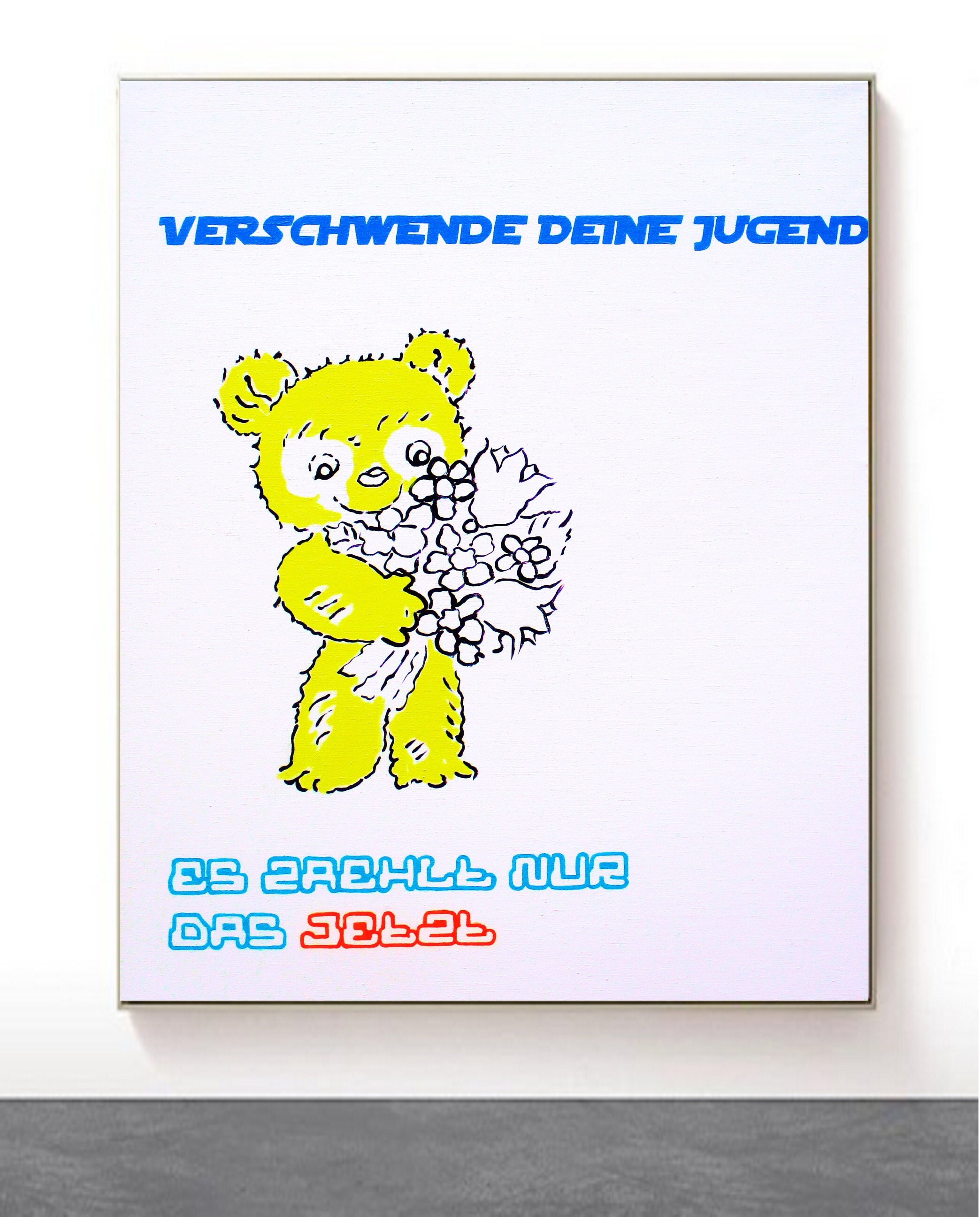 Small Popart Painting, Pop Conceptual Art, Punk Youth Revolution Yellow ...