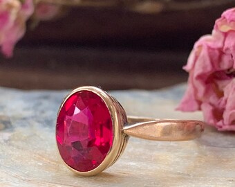 Vintage Ruby Ring | Etsy UK