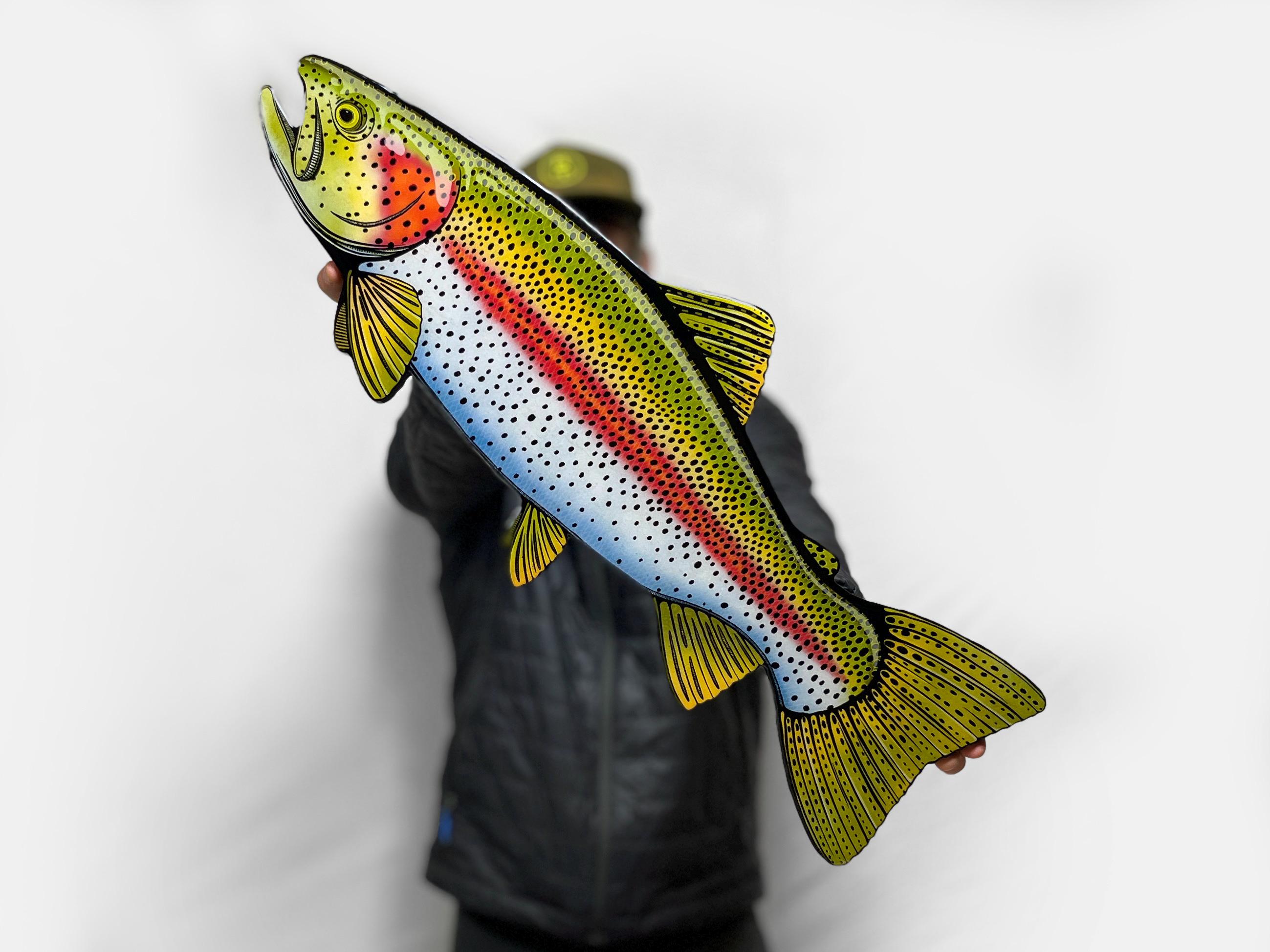 Rainbow Trout || Fish Print Mount Wall Art || Hand Drawn Lodge and ...