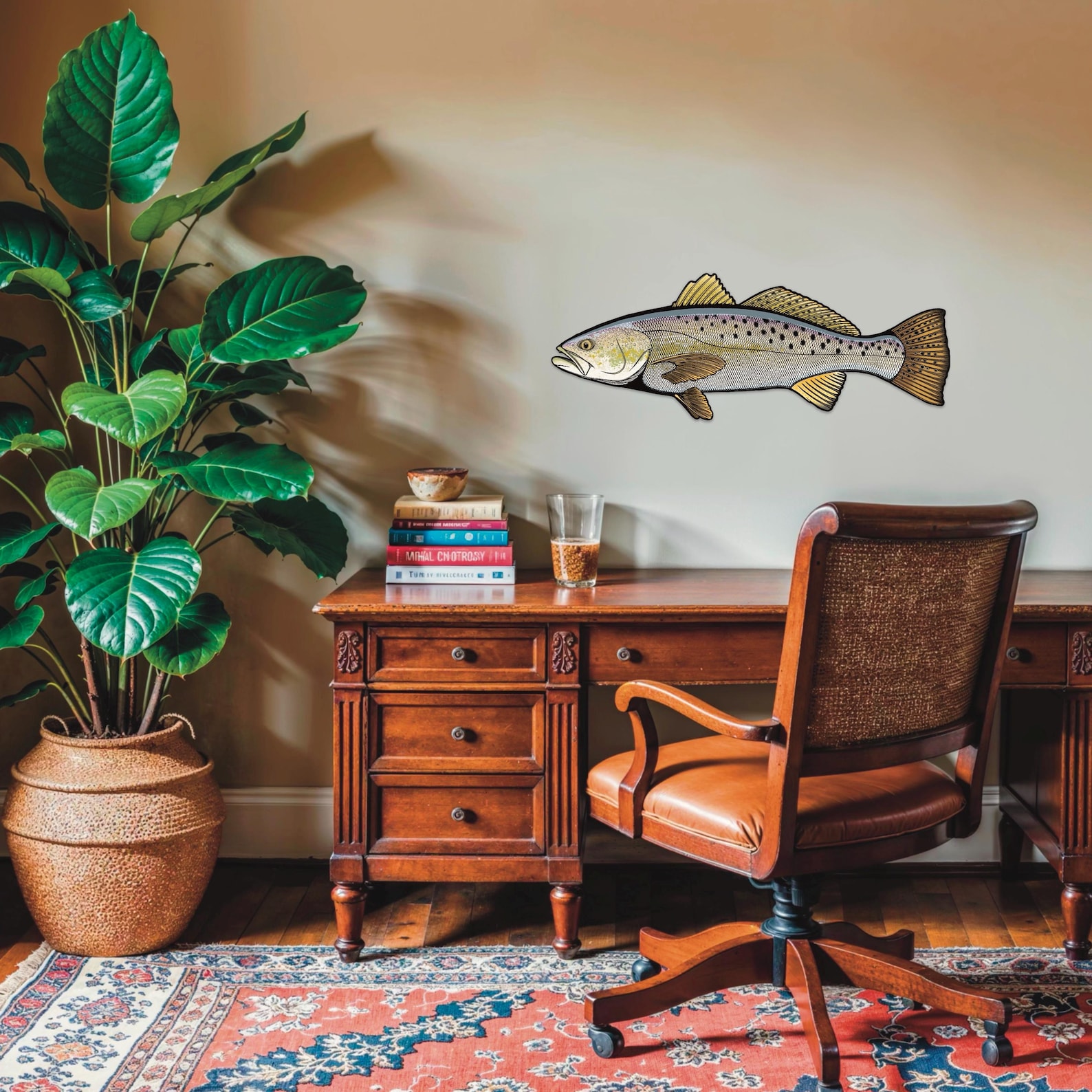 Speckled Trout || Fish Print Mount Wall Art || Hand Drawn Southern and ...