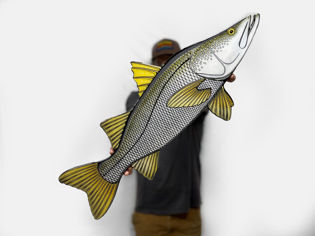 Snook || Fish Print Mount Wall Art || Hand Drawn Southern and Coastal ...