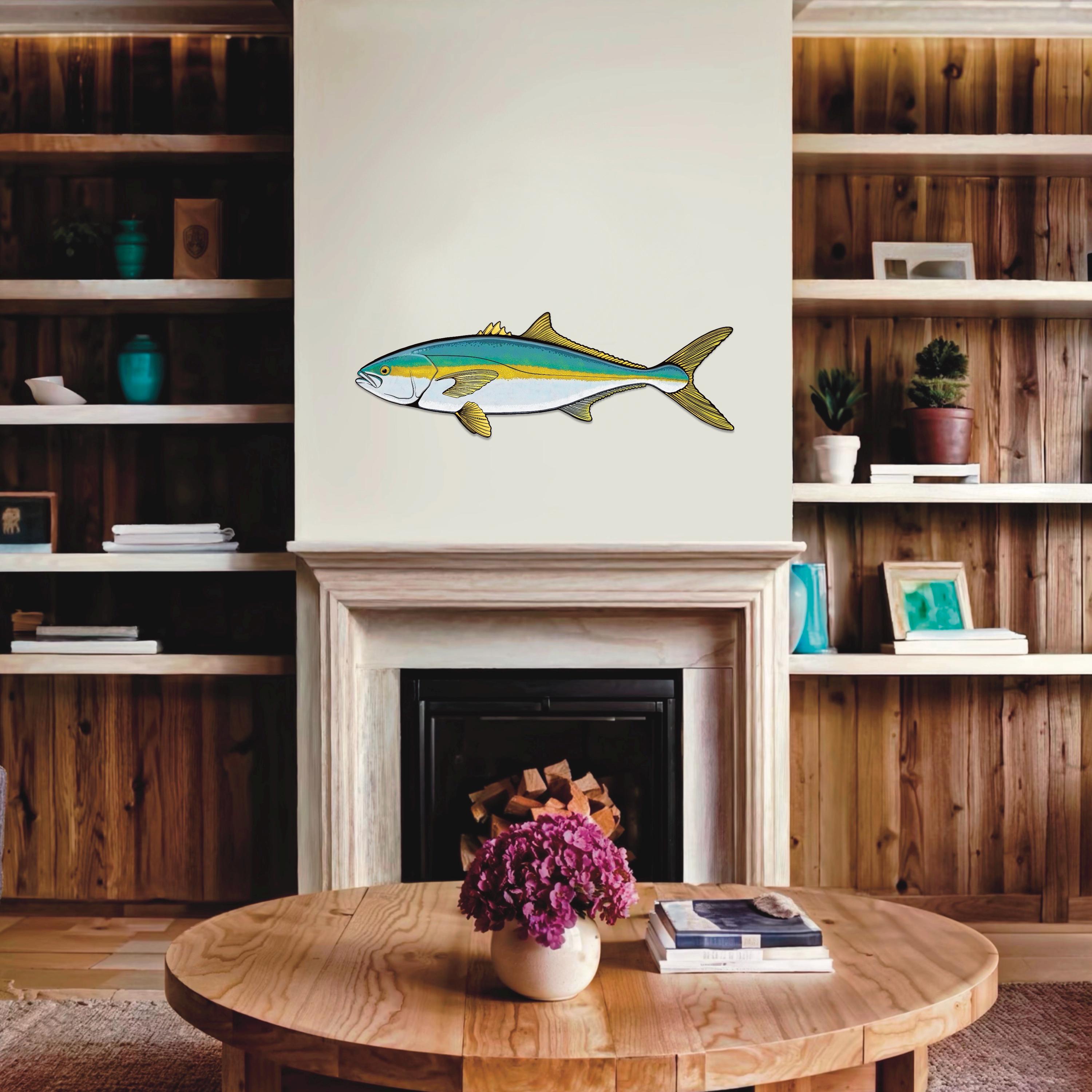 Yellowtail || Fish Print Mount Wall Art || Hand Drawn Nautical and ...